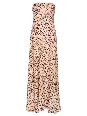 Staud Cassie Tortoise-print Silk Maxi Dress - Neutrals
