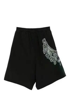 We11Done Printed Shorts - Black