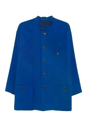Issey Miyake Mandarin Collar Jacket - Blue