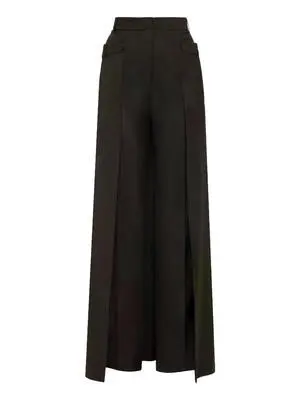 NISSA Detachable Skirt Wide-leg Trousers - Black