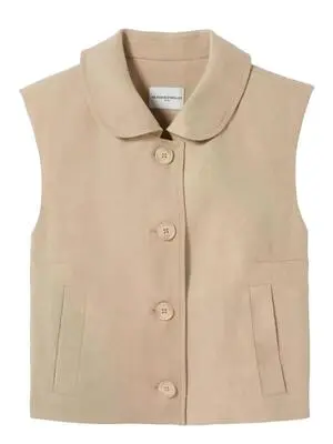 Claudie Pierlot Button-front Gilet With Peter Pan Collar - Neutrals