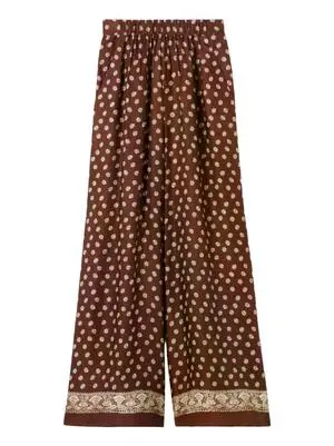 Claudie Pierlot Floral Print Palazzo Pants - Brown