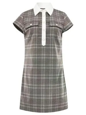 Alice + Olivia Polo-collar Mini Dress - Brown
