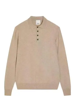 ALLUDE Button-Up Polo Shirt Neutrals