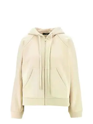 Max Mara Zip-up Cotton Sweatshirt - Neutrals