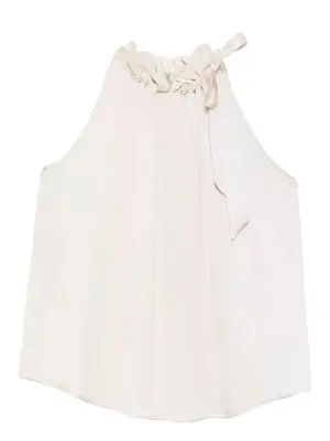Peserico Ruffled Tie Blouse - Neutrals