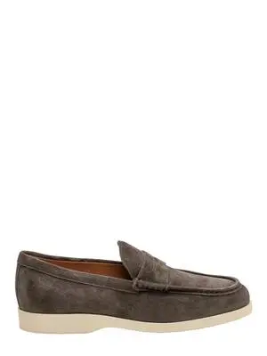 TOD'S Suede Penny Loafers - Grey