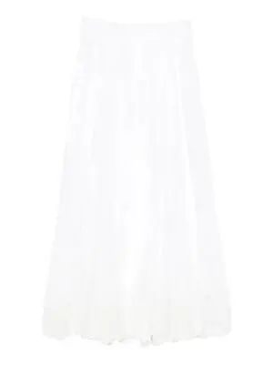 Ermanno Scervino Lace Trim Midi Skirt - White