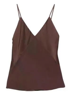FORTE_FORTE V-neck Top - Brown