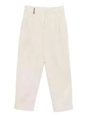 Peserico Pleated Cropped Trousers - Neutrals