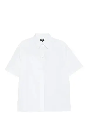 Fendi Short-sleeve Logo-plaque Shirt - White