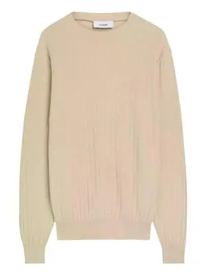 LARDINI Ribbed Crew-neck Sweater - Neutrals