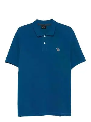 Paul Smith Zebra-patch Regular-fit Polo Shirt - Blue