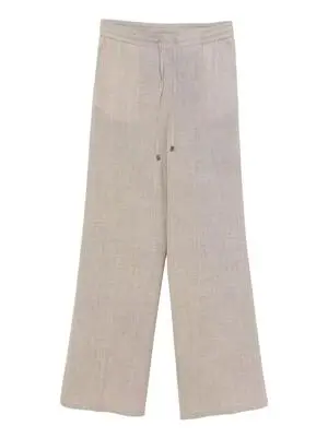 BERWICH Patrizia Drawstring Palazzo Pants - Neutrals