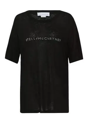Stella McCartney Beads-embellishment Logo T-shirt - Black
