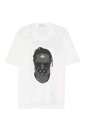 IH NOM UH NIT Mask-print T-shirt - White