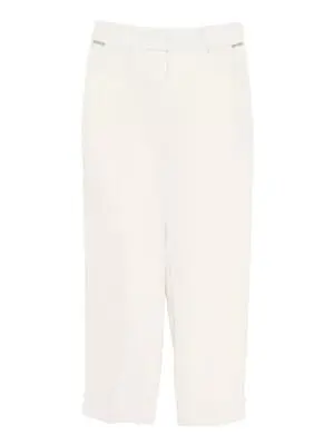 Peserico Tailored Trousers With Concealed Fastening - Neutrals