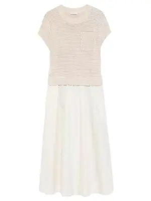 Peserico Knitted A-line Dress With Pocket - Neutrals