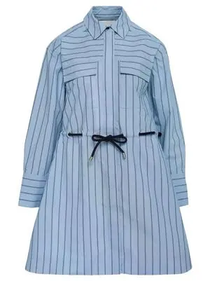 3.1 Phillip Lim Long-sleeved Belted Mini Shirt Dress - Blue