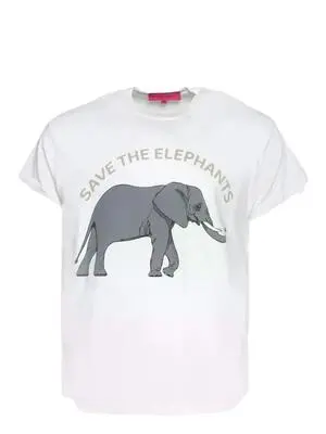 THE ELDER STATESMAN Elephant-print T-shirt - White