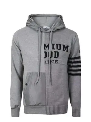 PMDS PREMIUM MOOD DENIM SUPERIOR Patchwork Hoodie - Grey