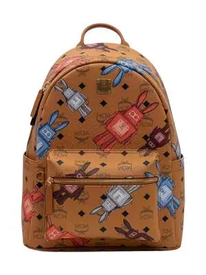 Mcm Stark Rabot-graphic Backpack - Brown