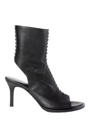 ANN DEMEULEMEESTER Elvy Leather Open Toe Pumps - Black