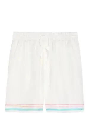 Casablanca Striped Drawstring Shorts - White