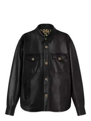 VERSACE Leather Shirt Jacket