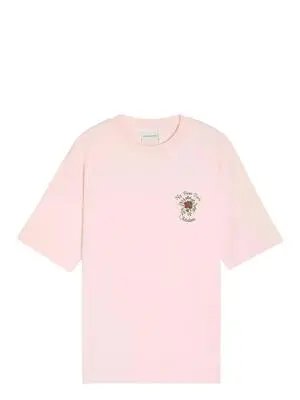Drole De Monsieur Slogan Rose Print T-shirt - Pink