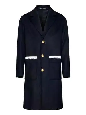 Palm Angels Sartorial Tape Single-breasted Coat - Blue