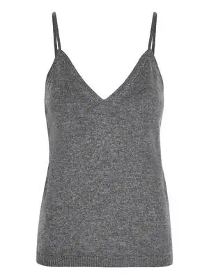 LISA YANG V-neck Strap Top - Grey