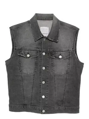 Helmut Lang 1990s Distressed Denim Vest - Grey