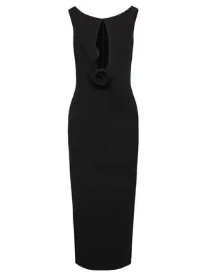 Magda Butrym Flower-appliqué Midi Dress - Black