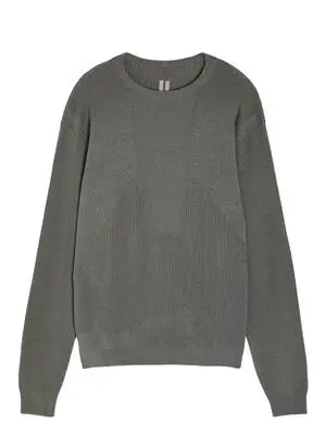 Rick Owens Crew Neck Ribbed Sweater - Grey