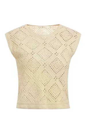 MARIE OLIVER Rainey Crochet Blouse - Neutrals