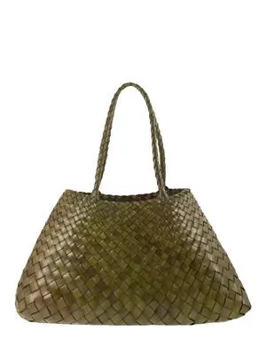 Dragon Diffusion Big Santa Croce Woven Shoulder Bag - Green
