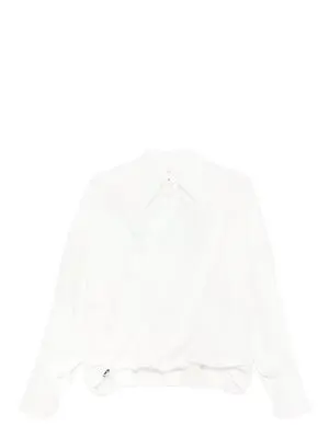 PETAR PETROV Collared Drawstring Shirt - White