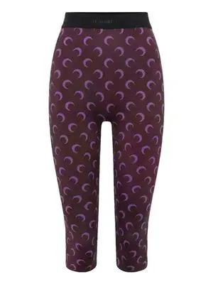 MARINE SERRE Crescent-pattern Cropped Leggings