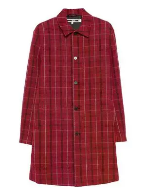 Alexander McQueen Check Button Coat - Red