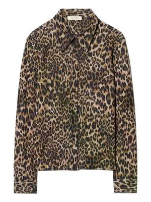 NILI LOTAN Button-fastening Leopard-print Shirt - Neutrals