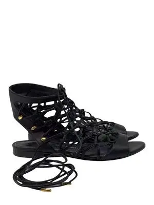 TOM FORD Gladiator Leather Sandals - Black