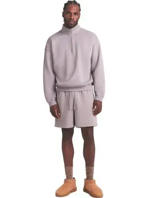 SKIMS Fleece Lounge Relaxed Quarter Zip Shadow