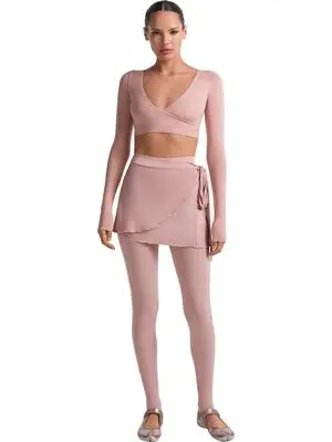 SKIMS Wrap Long Sleeve Cropped Top - Himalayan