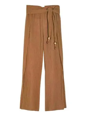 Lisa Marie Fernandez Bead-tie Trousers - Brown