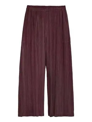 Issey Miyake Pleated Wide-leg Pants - Red
