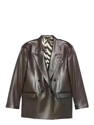 ERALDO Double-Breasted Blazer Brown