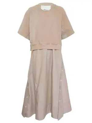 3.1 Phillip Lim Crew-neck Short-sleeve Midi Dress - Neutrals
