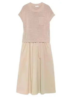 Peserico Pocket Knitted Dress - Brown