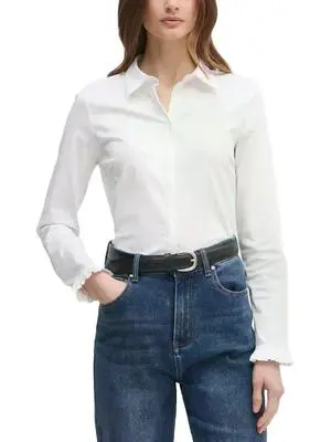 MOS MOSH Mattie Ruffled-cuffs Shirt - White